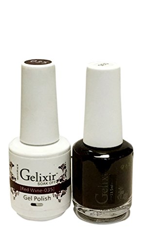 Amazon.com : Gelixir matching color & nail lacquer Red Wine -035 ...