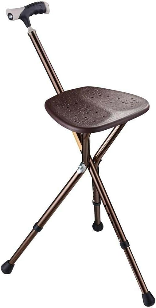 Amazon.com: cane chairs for adults,cane with seat Adjustable Folding ...