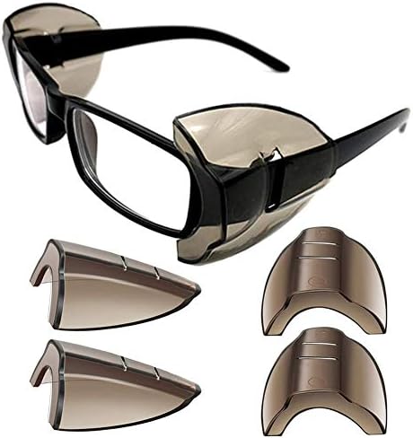2 Pairs Safety Glasses Side Shields, Flexible Anti-Slip On Side Shields ...
