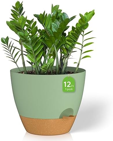 ZMTECH 1 Pack 12 Inch Plant Pots with Watering Lip Self Watering ...