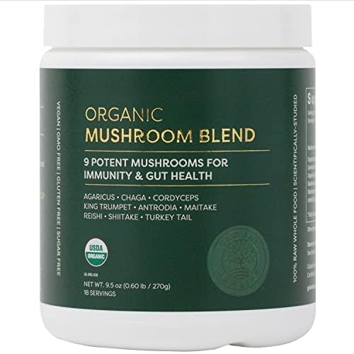 Amazon.com: Global Healing Organic Mushroom Powder Supplement Blend 9.5 Ounces - Cordyceps ...