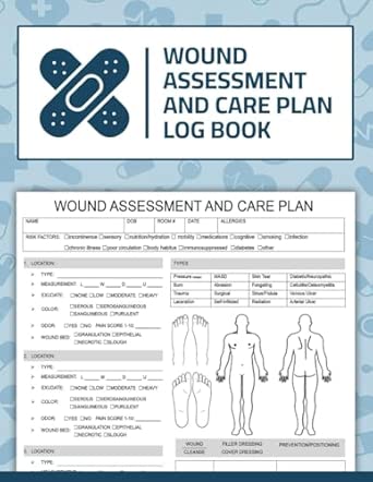 Wound Assessment & Care Plan Log Book: Wound Care Logbook | Wound ...
