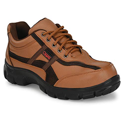 Ozarro Genuine Leather Steel Toe Safety Shoe (Brown, 8, S4409) : Amazon ...