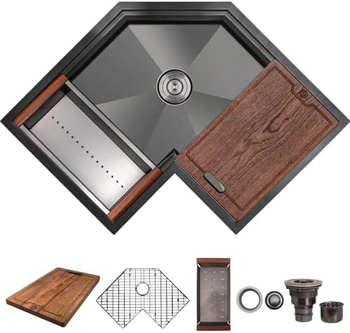 Strictly Sinks 30 Inch Corner Kitchen Sink Undermount– 16 Gauge ...
