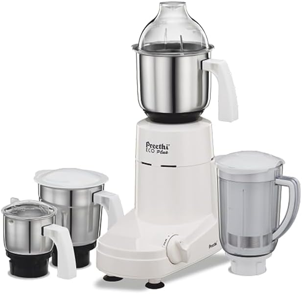 Preethi Eco Plus Mixer Grinder for Kitchen|750 Watt Mixie, 4 jars|Super ...