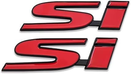 Amazon.com: 2Pcs Si Logo Emblem 3D Fender Badge Metal Sticker Racing ...