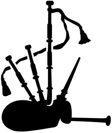 Amazon.com: Bagpipe Silhouette Vinyl Decal Sticker (Black) : Sports ...