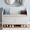 Amazon.com: Bellemave Storage Bench with Safety Hinge Wooden Entryway ...
