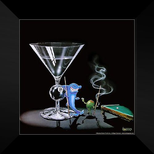 Amazon.com: Michael Godard Framed Art 16x16 "Pool Shark": Prints ...