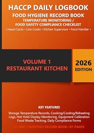 HACCP DAILY LOGBOOK : FOOD HYGIENE RECORD BOOK : TEMPERATURE MONITORING ...
