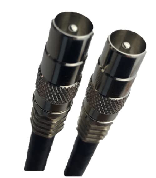 [5M] TV Premium 3M Quad Shielded Black TV Antenna Cable - PAL Male to ...