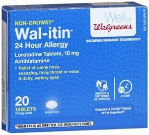 Amazon.com: Walgreens Wal-Itin Allergy Relief, 24-Hour, Tablets - 20 ...