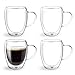 Glass Coffee Mugs 350ml, Top-spring 12oz Clear Glass Coffee Cups with ...