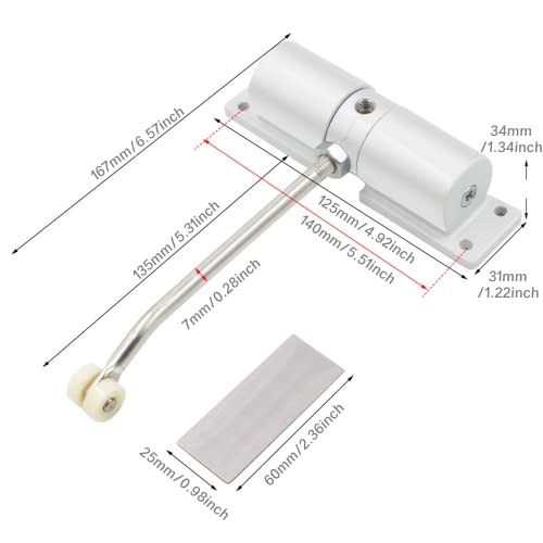 Door Closer Adjustable Automatic Door Spring Closer Safety Door Stopper ...