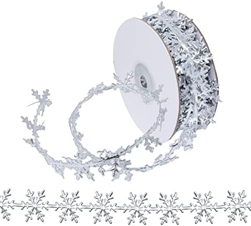 Amazon.com: Ribbli Silver Snowflake Ribbon,5/8 Inch,10-Yard Spool ...