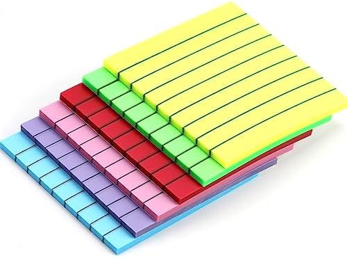 6 Colors Lined Post it Notes 300Pcs, Pastel Translucent Sticky Notes ...