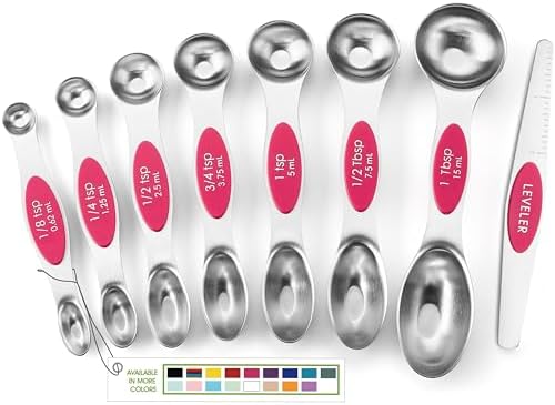 Amazon.com: Spring Chef Pink Stainless Steel Magnetic Measuring Spoons ...