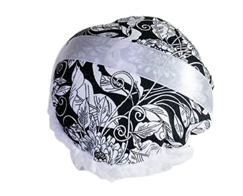 Amazon.com: Black and White Leaves Design and Fleece Powder Puff for ...