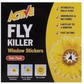 12 x ACTIVE FLY KILLER WINDOW STICKERS SUNFLOWERS (2 Stickers) : Amazon ...