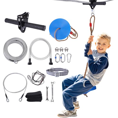 REISIO 150 FT Zipline for Backyard Kids and Adults, Adjustable - Want ...