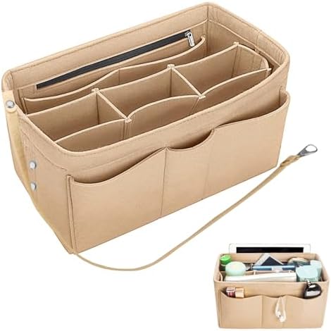 NAYAGOGO Tote Bag Organiser Insert, Felt Handbag Organiser Insert with ...
