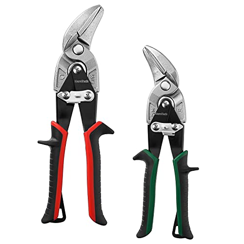 DURATECH 2 Pack 10 Inch Aviation Tin Snips Set, Left and Right Cut, Cr ...