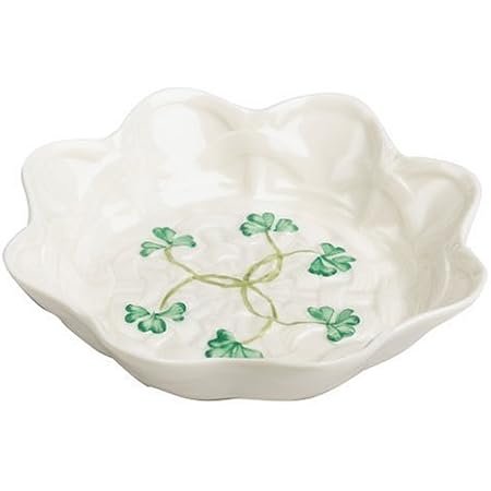 Amazon.com | Belleek Pottery Shamrock Oval Covered Dish, 47-Ounce ...