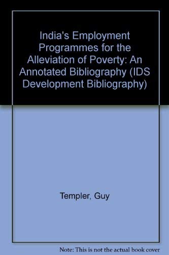 India's Employment Programmes for the Alleviation of Poverty: An ...