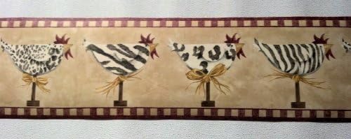 Rooster Wallpaper Border - Red - MCB5263… - Amazon.com
