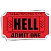 Amazon.com: HOSALA Ticket to Hell Admit One Sticker Funny HAdult Humor ...