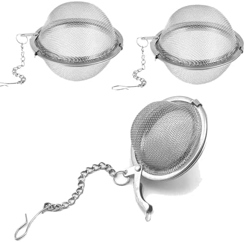 Stainless Steel Mesh Tea Ball Infuser - 3 Pieces with Extended Chain ...