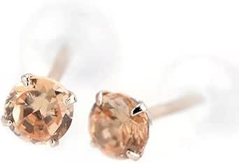 Amazon | K10 ピンクゴールド シンプル スタッド ピアス K10PG シャンパンゴールド キュービックジルコニア 3mm 定番4本爪 両耳用 | ピアス 通販