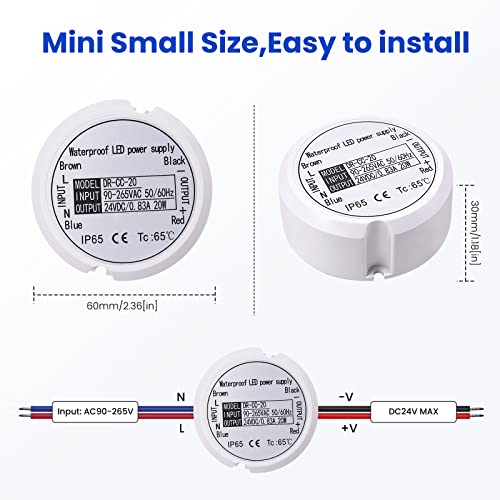 Snapklik.com : 24V 20W LED Power Supply, 4-Pack DC 24 Volt LED Driver ...