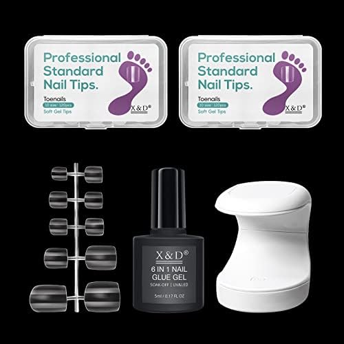 Amazon.com: Wider Long Square Toe Nail Tips Full Cover, SINOKAME No ...