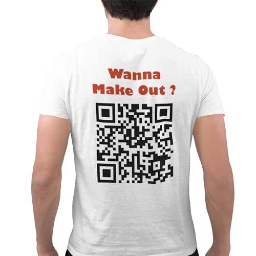 Amazon.com: Personalized QR code Wanna Make Out Unisex T-shirt/Viral ...