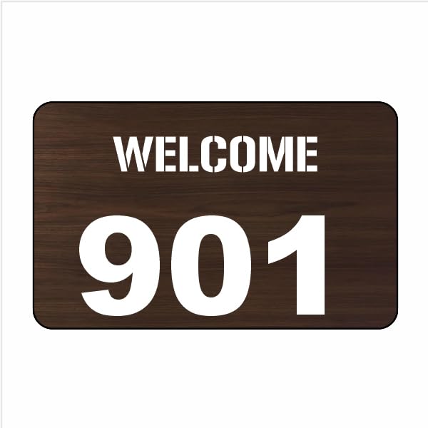 Number Plate 901 Door, Room, etc Engineered Wood Board fixed with White ...