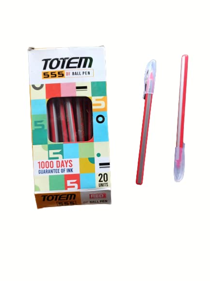 Totem 555 df Ball pen red colour pack of 40 pens : Amazon.in: Office ...