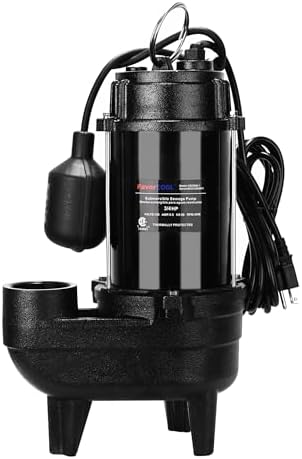 FavorCOOL 3/4 HP Submersible Sewage Pump, 6400 GPH Sewage Ejector with ...
