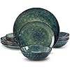 Amazon.com | vancasso Starry 12 Pieces Green Dinnerware Set, Reactive ...