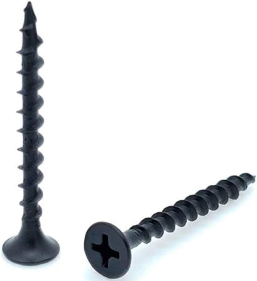 Homdum Assorted Black Dry Wall Screws 6 Sizes (13 mm to 50 mm) + Ph Bit ...