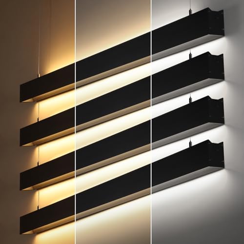 LEONLITE 4FT Linkable LED Linear Light, 3CCT 55W 3000K/4000K/5000K ...