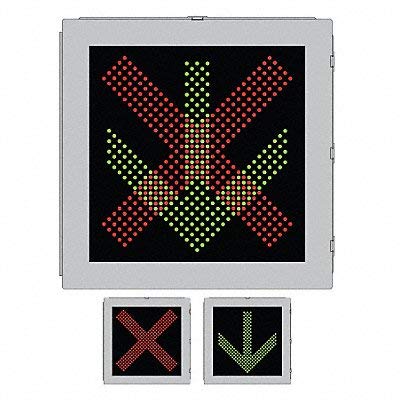 Blank Out Sign, Toll Sign, 24", X/Down Arrow Red and Green LEDs, Nema ...