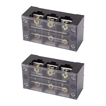 2 Pcs Terminal Strip Block 100A 600V Large Current Easy Wiring Ground ...