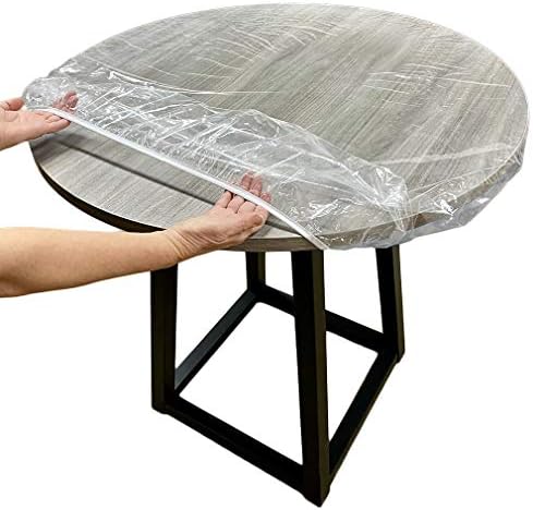 Amazon.com: Yourtablecloth Heavy Duty Clear Vinyl Round Fitted ...