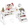 Amazon.com: AODK Computer Desk with 4 Drawers and USB Power Outlets ...