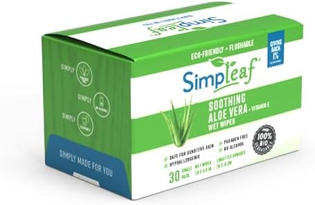 Amazon.com: Simpleaf Flushable Wet Wipes Unscented | Eco-Friendly, Paraben & Alcohol Free ...