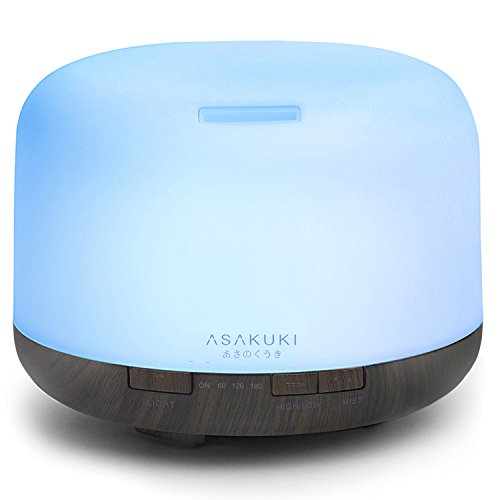 ASAKUKI 500ml Premium, Essential Oil Diffuser, 5 in 1 Ultrasonic ...
