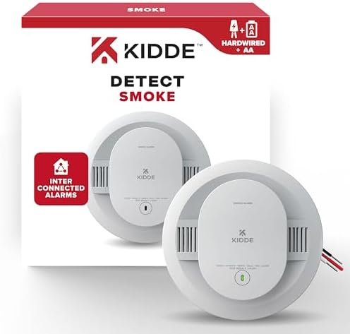 Kidde Hardwired Smoke Detector, AA Battery Backup and Kidde Adapter ...