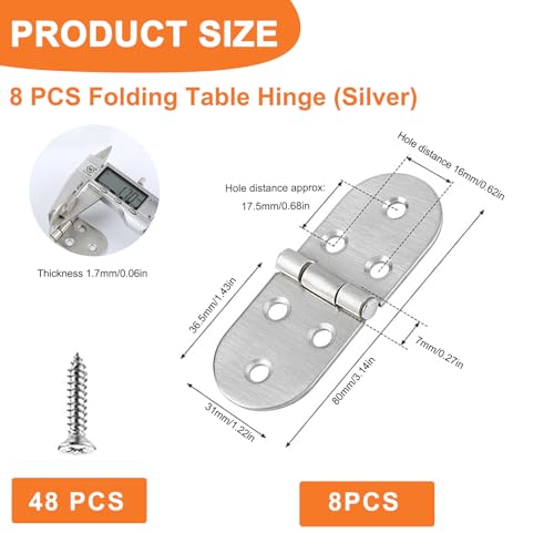 8 Pcs Flip Hinges Round Edge, 270 Degree Folding Flip Top Hinges ...