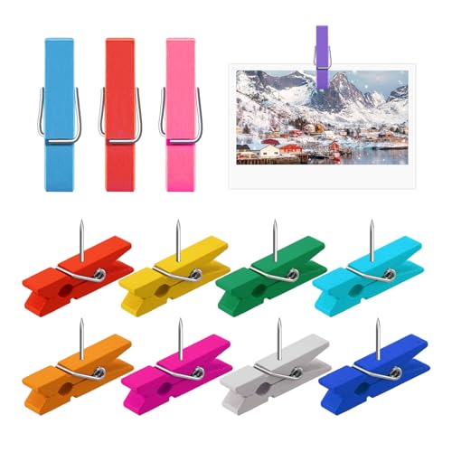 Snapklik.com : Colorful Wooden Push Pin Clips, Durable Wooden Push Pins ...